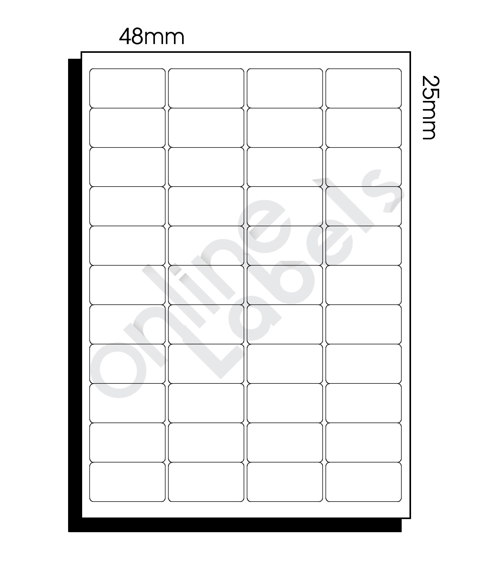 48mm X 25mm 44 Labels Per Sheet Online Labels